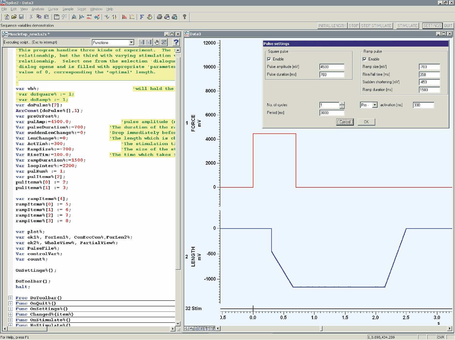 CED Spike2: Experiment control