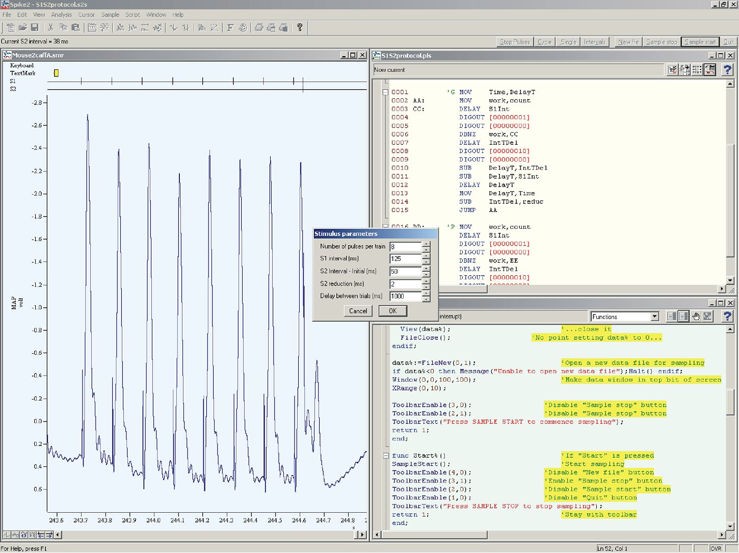CED Spike2: Experiment control